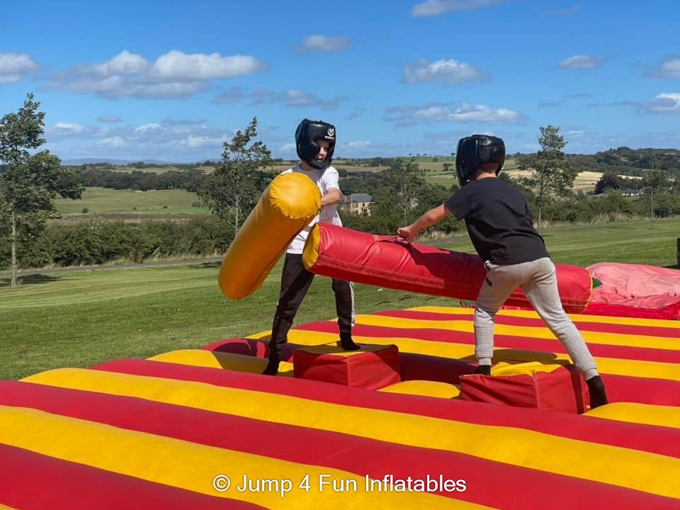 Gladiator Duel with head protection - Hire in Glasgow | Jump 4 Fun ...